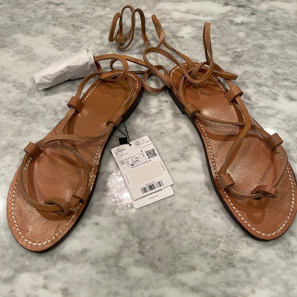 Mango | Shoes | Mango Gladiator Laceup Sandals Tan 65 | Poshmark